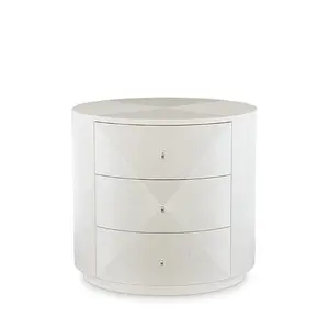 BERNHARDT Axiom Round Chairside Table - Linear White