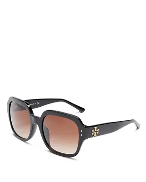 Tory Burch Oversized Square Sunglasses 56mm - Black/brown
