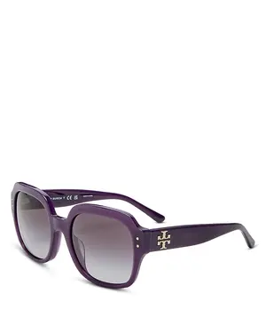 Tory Burch Oversized Square Sunglasses 56mm Eggplant