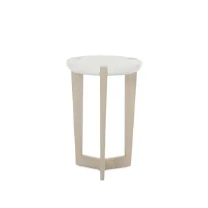 BERNHARDT Axiom Round Chairside Table - Linear White