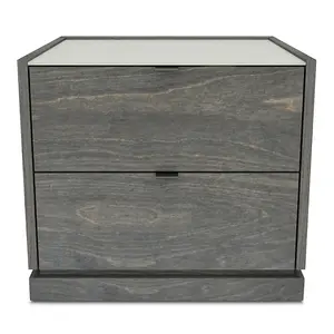 HUPPE Cloe Nightstand, Large - Anthracite Birch/ Cream