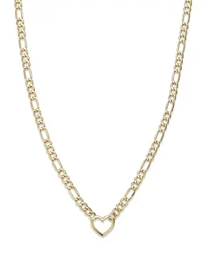 Bloomingdale'S Open Heart Figaro Link Chain Necklace - Gold