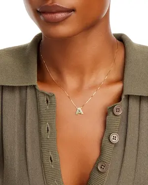 Bloomingdale'S Initial Pendant Necklace In 14k Yellow Gold - R
