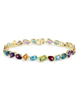 Bloomingdale'S Rainbow Gemstone Bracelet In 14k Yellow Gold - Multi/gold