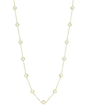 Bloomingdale'S Mother Of Pearl Clover Station Necklace - White/gold