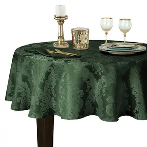 ELRENE HOME FASHIONS Barcelona Jacquard Damask Oval Tablecloth, 84 X 60 - Hunter
