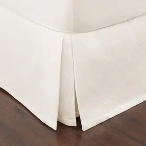 MATOUK Diamond Pique Bedskirt, Full - Ivory