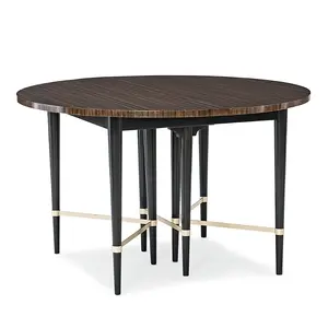 CARACOLE Classic Round Extension Dining Table - Espresso Wood