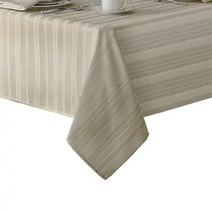 ELRENE HOME FASHIONS Elrene Denley Stripe Jacquard Oblong Tablecloth, 52 X 70 Gray