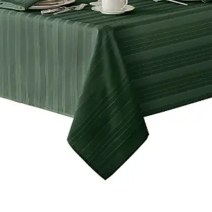 ELRENE HOME FASHIONS Elrene Denley Stripe Jacquard Oblong Tablecloth, 52 X 70 Hunter
