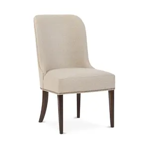 CARACOLE Streamline Upholstered Side Chair - Espresso Wood
