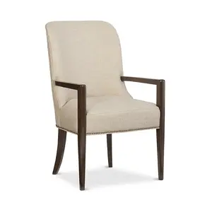 CARACOLE Streamline Upholstered Arm Chair - Espresso Wood