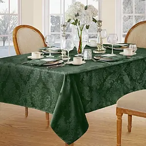 ELRENE HOME FASHIONS Elrene Barcelona Jacquard Damask Square Tablecloth, 52 X 52 Hunter