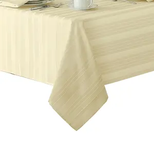 ELRENE HOME FASHIONS Denley Stripe Jacquard Oblong Tablecloth, 60 X 120 - Ivory