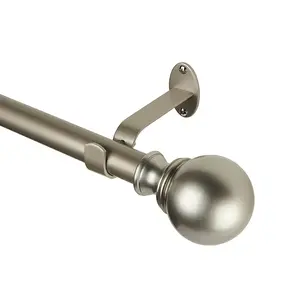 ELRENE HOME FASHIONS Cordelia Adjustable Curtain Rod With Ball Finials, 86-120 - Nickel