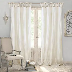 ELRENE HOME FASHIONS Jolie Semi-sheer Pleated Curtain Panel, 52 X 95 - Ivory