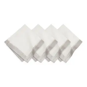 VILLEROY & BOCH Metallic Brushstroke Napkins, Set Of 4 - White