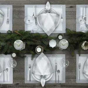 VILLEROY & BOCH Metallic Brushstroke Placemats, Set Of 4 - White