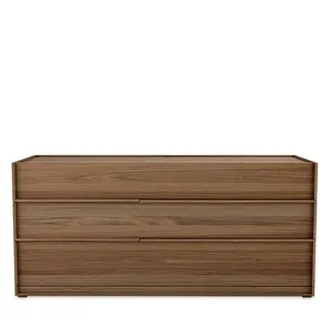 HUPPE Six Drawer Dresser - Light Natural Walnut / Cream Glass