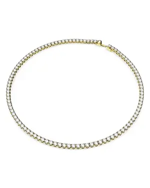 SWAROVSKI Matrix Crystal Tennis Necklace - Clear/gold