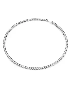 SWAROVSKI Matrix Crystal Tennis Necklace - Clear/silver