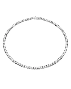 SWAROVSKI Matrix Crystal Tennis Necklace Silver