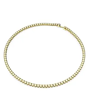 SWAROVSKI Matrix Crystal Tennis Necklace Yellow/gold