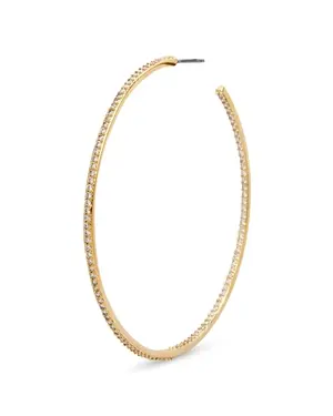 Nadri Pave Hoop Earrings - Gold