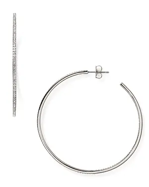 Nadri Pave Hoop Earrings - Silver