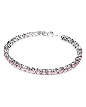 SWAROVSKI Matrix Crystal Tennis Bracelet - Pink/silver