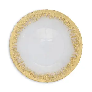 VIETRI Rufolo Glass Brushstroke Service Plate/charger - Gold