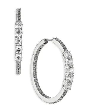 Nadri Love All Cubic Zirconia Hoop Earrings