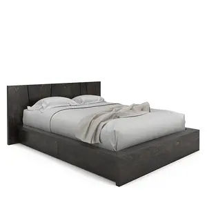 HUPPE Silk Queen Bed With Storage Drawers For Each Side - Charcoal Birch