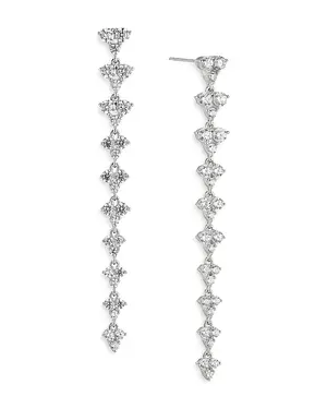 Nadri Pave Linear Drop Earrings - Silver