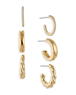 Nadri Golden Hour Huggie Hoop Earrings Set - Gold