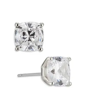 Nadri Cushion Cut Zirconia Stud Earrings - Rhodium