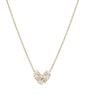 Nadri Cluster Heart Necklace - Gold