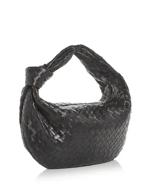 Bottega Veneta Intrecciato Leather Shoulder Bag - Black/silver