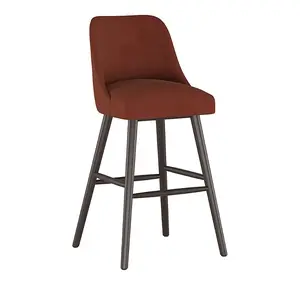 SKYLINE FURNITURE Sparrow & Wren Anita Bar Stool Velvet Burnt Orange