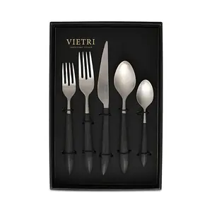 VIETRI Ares Argento & Black Five-piece Place Setting Set Of 4 - Silver