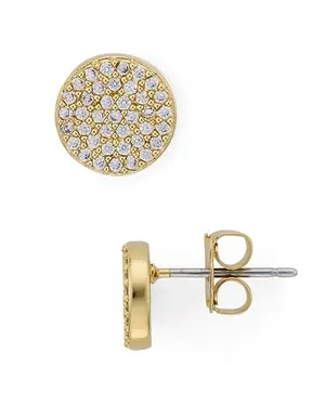 Nadri Circle Stud Earrings - Gold