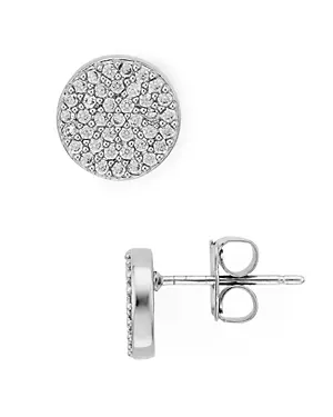 Nadri Circle Stud Earrings - Silver