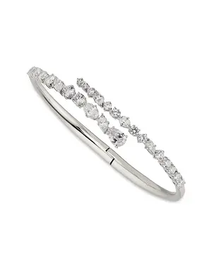 Nadri Flutter Cubic Zirconia Bangle Bracelet - Silver