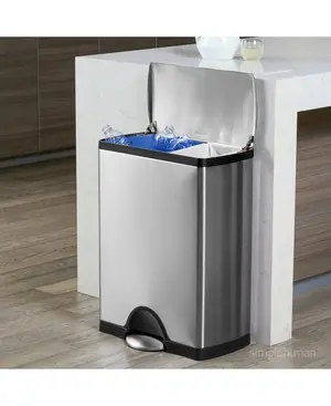 SIMPLEHUMAN 46 Liter Recycling Kitchen Trash Can