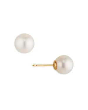 Nadri Nacre Pearl Stud Earrings - White/gold