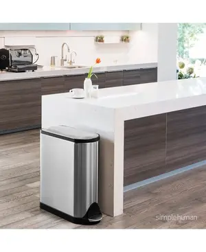 SIMPLEHUMAN 45 Liter Butterfly Lid Kitchen Trash Can