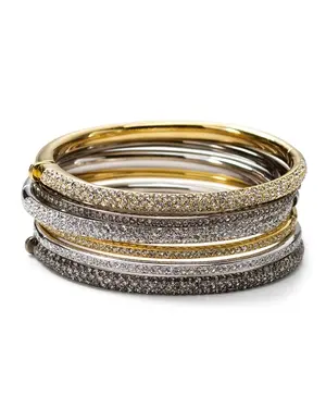 Nadri Triple Row Crystal Bangle