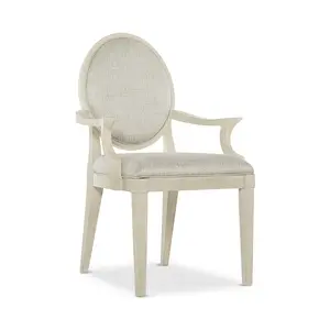 BERNHARDT East Hampton Oval Back Arm Chair - Cerused Linen Finish