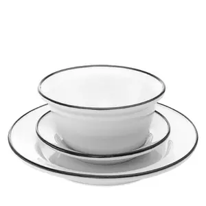 GODINGER Bistro Black Band 16 Piece Porcelain Dinnerware Set