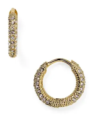 Nadri Pave Huggie Hoop Earrings - Gold